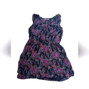 Old Navy | Dresses | Old Navy Gray Floral Print Lined Dress Sz Xl ...